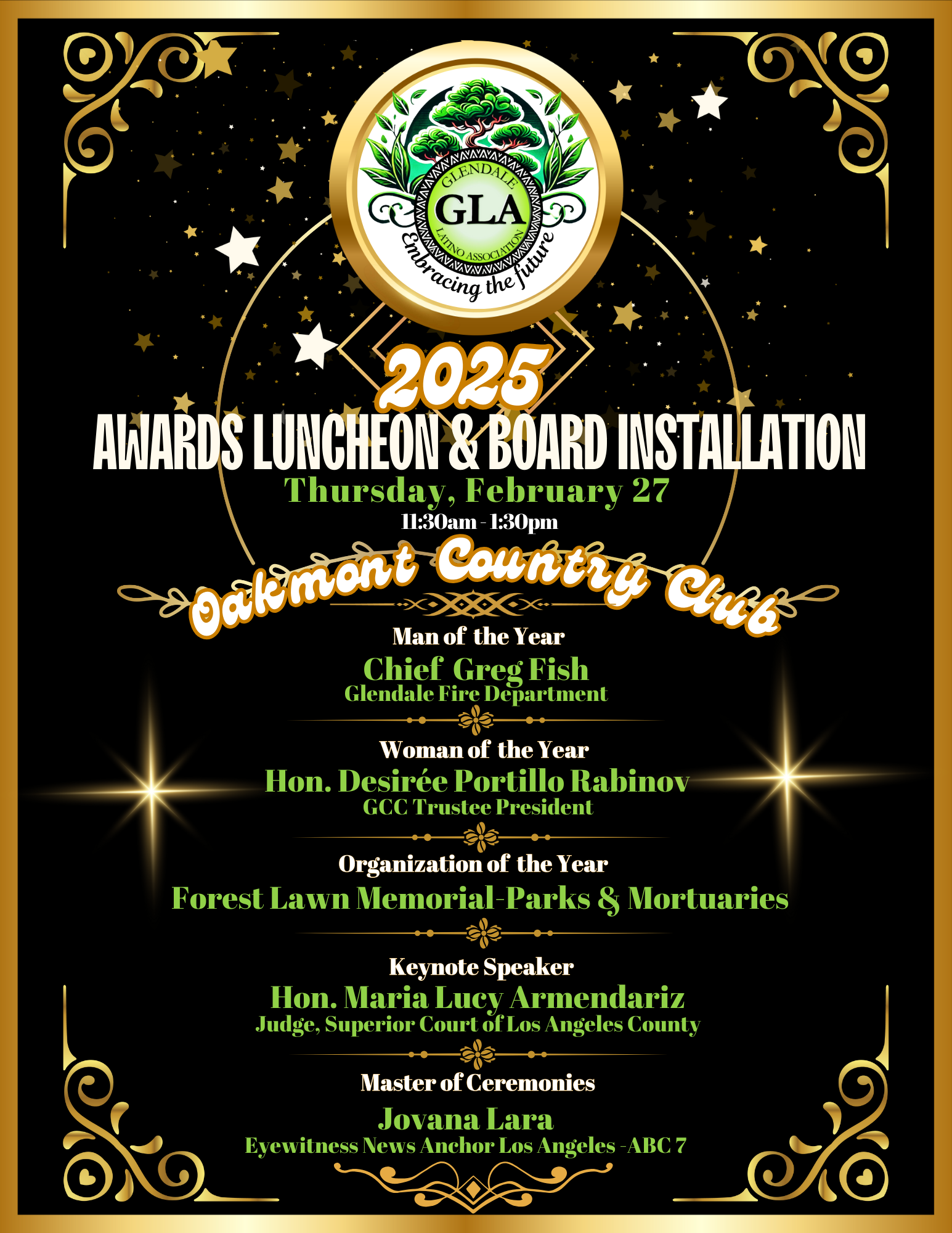 2025 Awards Luncheon & Board Installation | Glendale Latino Association